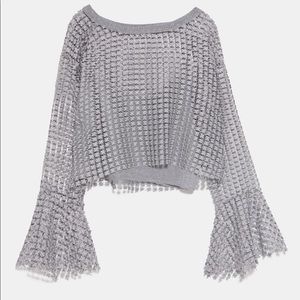 Zara | Tops | Zara Metallic Thread Top | Poshmark